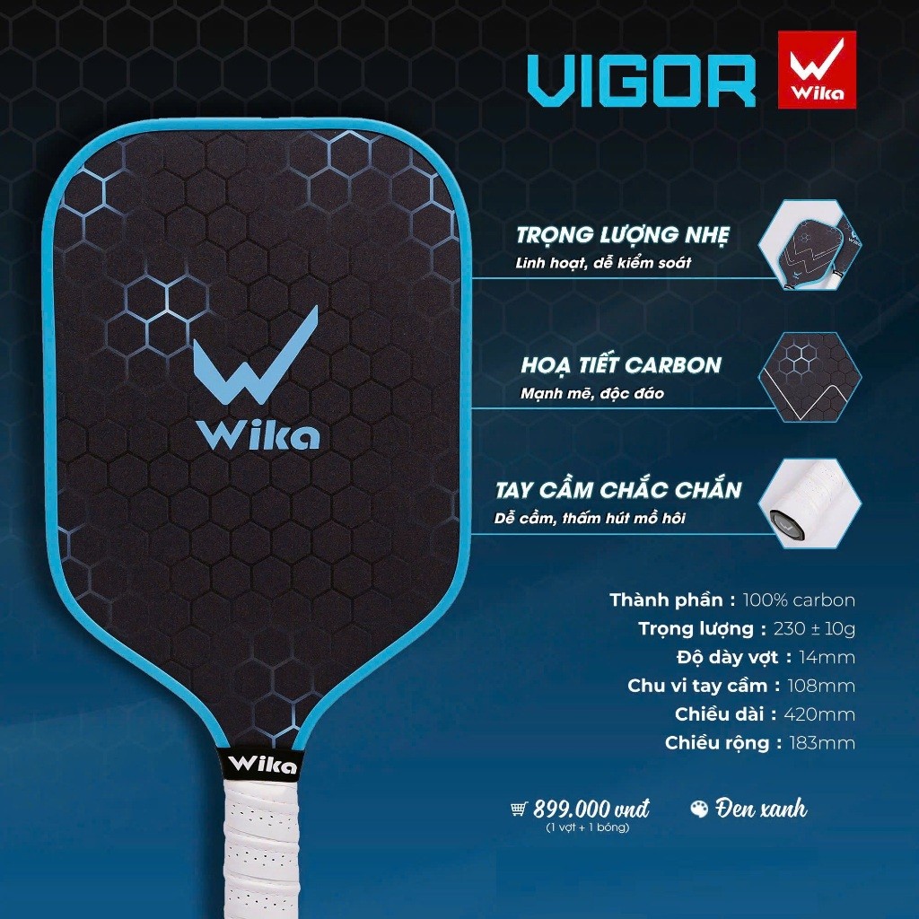 (Mới, Hàng Chính Hãng Tặng Bóng) Vợt Pickleball Wika Vigor 𝐅𝐄𝐄𝐋 𝐓𝐇𝐄 ...