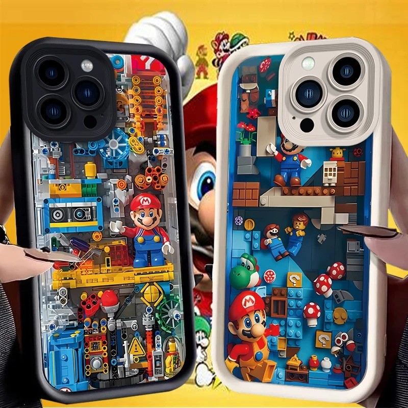 Ốp Điện Thoại Silicon Super M-Marios Bros Lego Cho iPhone 16E 16 15 14 ...