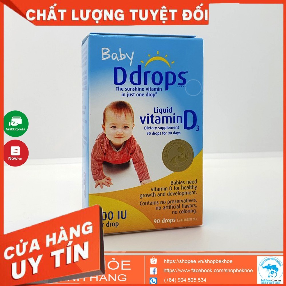 Vitamin D3 Drops - Baby DDrops bổ xung vitamin D cho bé 60 giọt và 90 giọt | Shopee Việt Nam