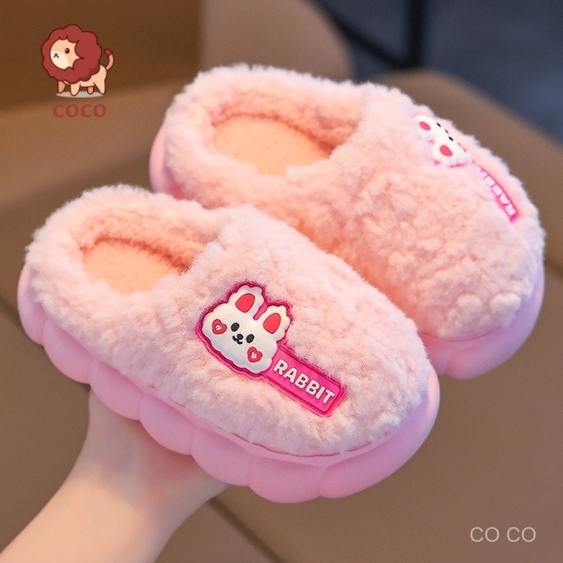 Dép bông trẻ em cho bé gái trong nhà chống trượt trong nhà mùa thu đông ...