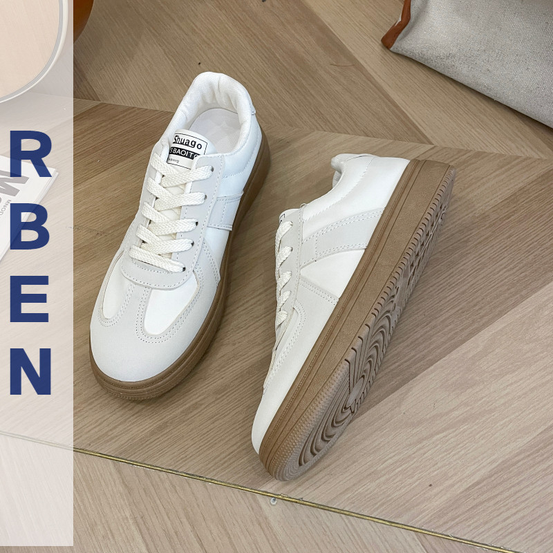 Renben. Giày nhỏ màu trắng dành cho nữ sinh mùa thu mới phong cách nóng bỏng Forrest Gump giày ...