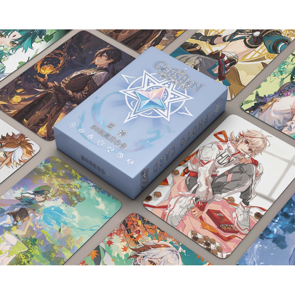 50pcs/box GENSHIN IMPACT Laser Holographic Photocards Chevreuse Gaming ...