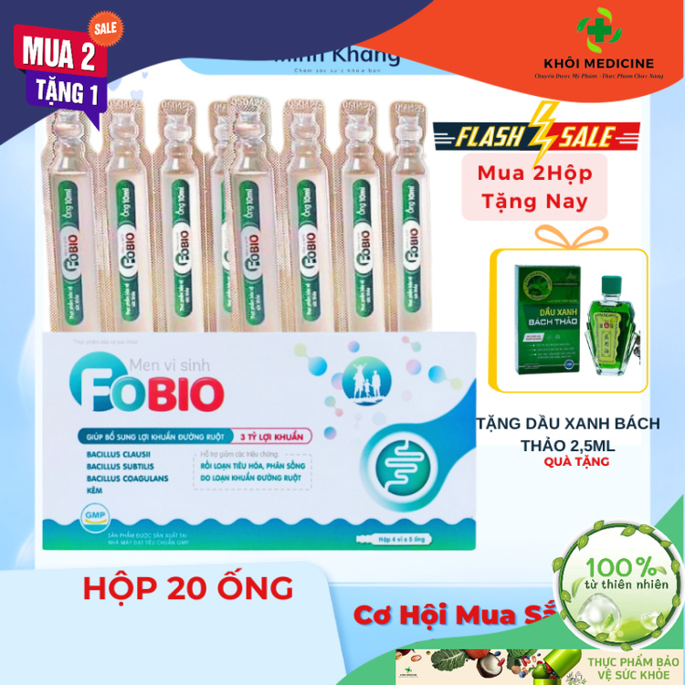 Ống uống men vi sinh Fobio Fobe hỗ trọ bổ sung lợi khuẩn, giảm rối loạn ...