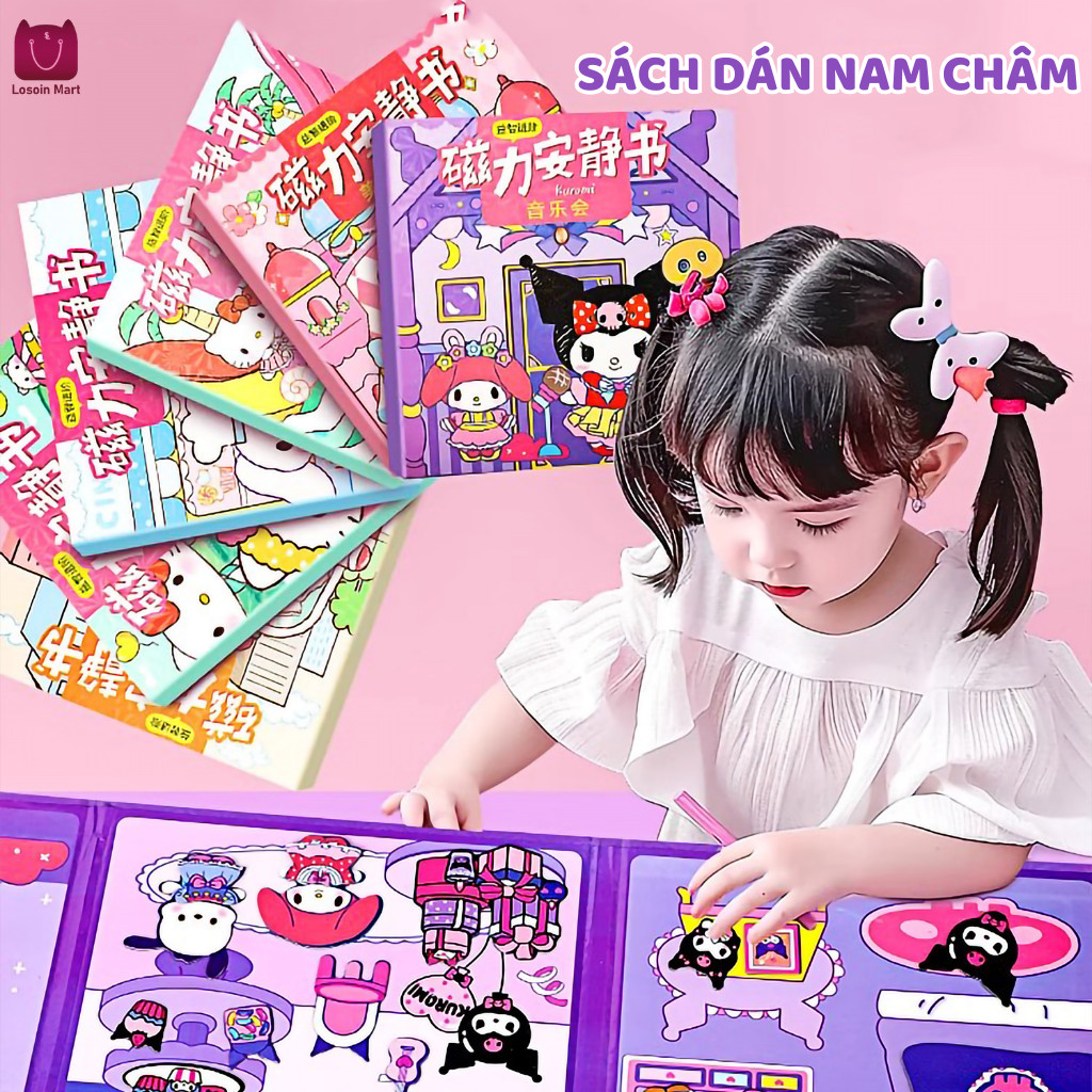 Đồ chơi dán sticker nam châm thay trang phục kuromi Sanrio melody 3D ...