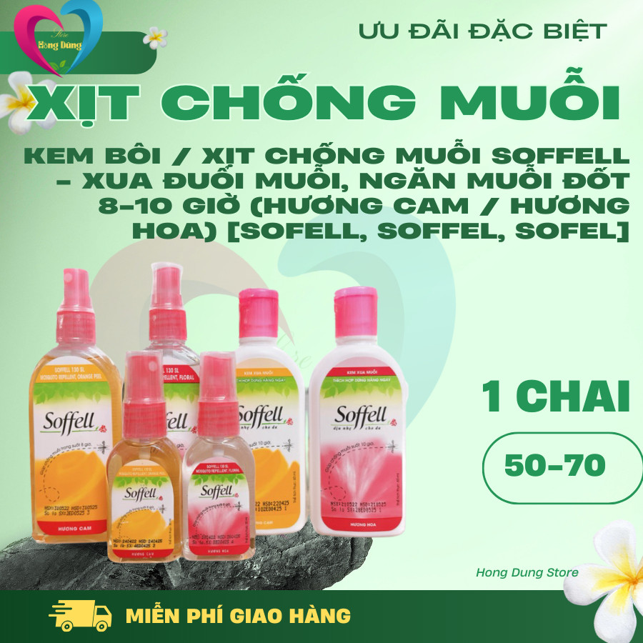 Kem bôi / Xịt chống muỗi Soffell - Xua đuổi muỗi, ngăn muỗi đốt 8-10 ...