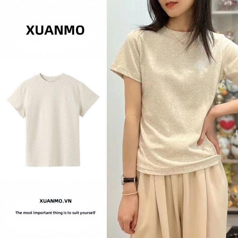 XUANMO Local brand Áo baby tee Áo Thun ôm body Áo y2k 100% cotton Áo T ...