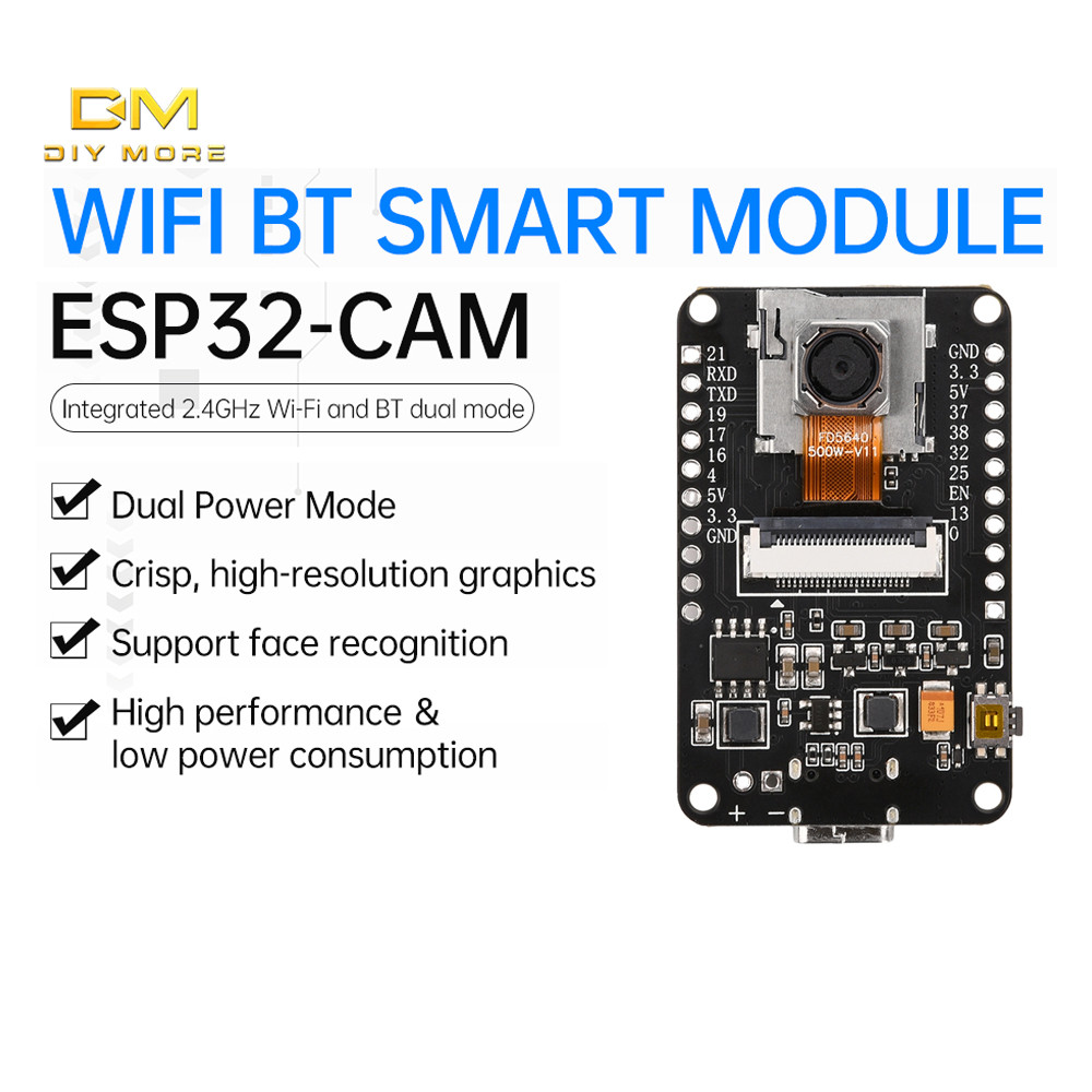 Diymore Ban phát triển ESP32-CAM Tăng PSRAM bổ sung mô-đun mô-đun Bluetooth PSRAM wifi CH340X ...