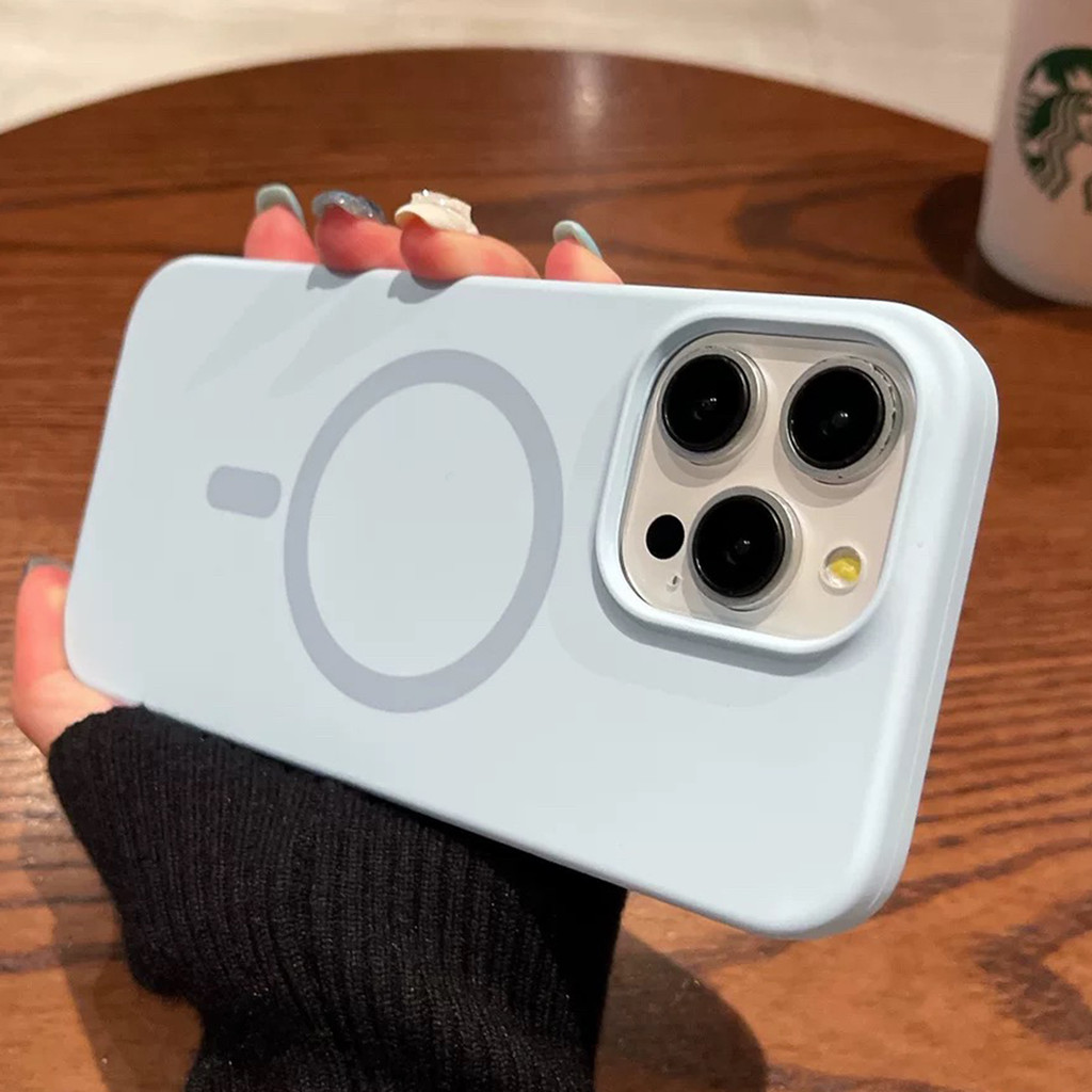 Vỏ hấp dẫn từ tính lỏng Silicone Sky Blue Ốp điện thoại cho IPhone 16ProMax 16Pro 15ProMax 15 16 ...