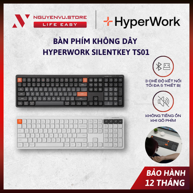 [FULL VAT] Bàn phím không dây HyperWork SilentKey TS01 - Hàng Chính Hãng | Shopee Việt Nam