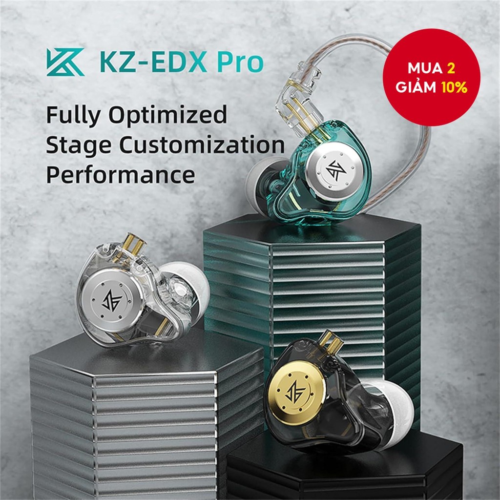 Tai nghe chơi game KZ EDX Pro HiFi Tai nghe IEM Bass sâu Cáp có thể tháo rời cho DJ Audiophiles ...