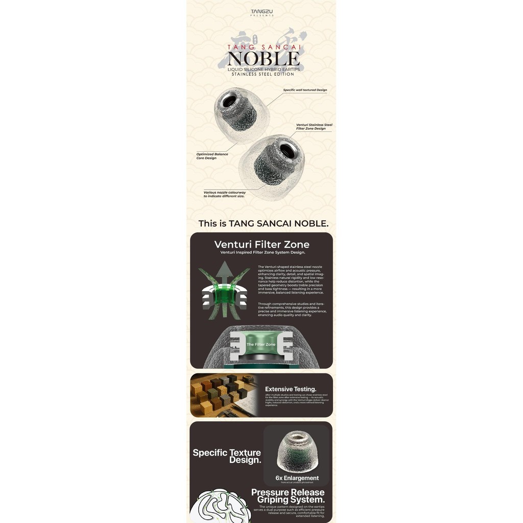 TANGZU Tang Sancai Noble Liquid Silicone Hybrid Eartips Phiên bản thép ...