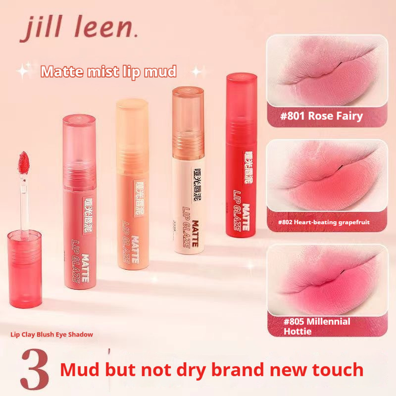 Jill LEEN Matte Color Lip Mud Lip JILLL LEEN ♧ và Cheek Trang điểm bùn ...