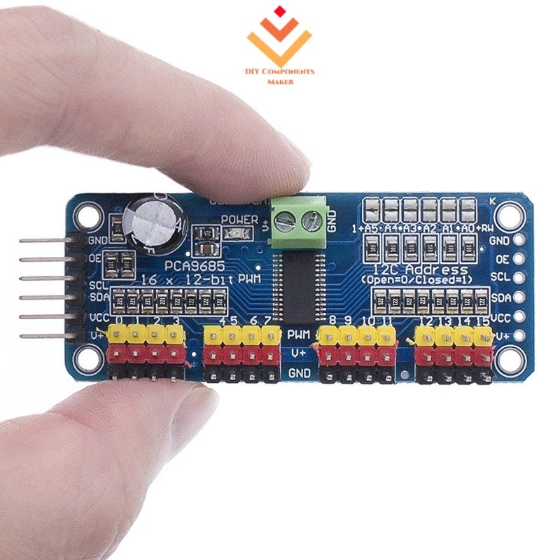 Mới PCA9685 16 Kênh 12 bit Bộ điều khiển động cơ Servo Mô-đun I2C cho ...