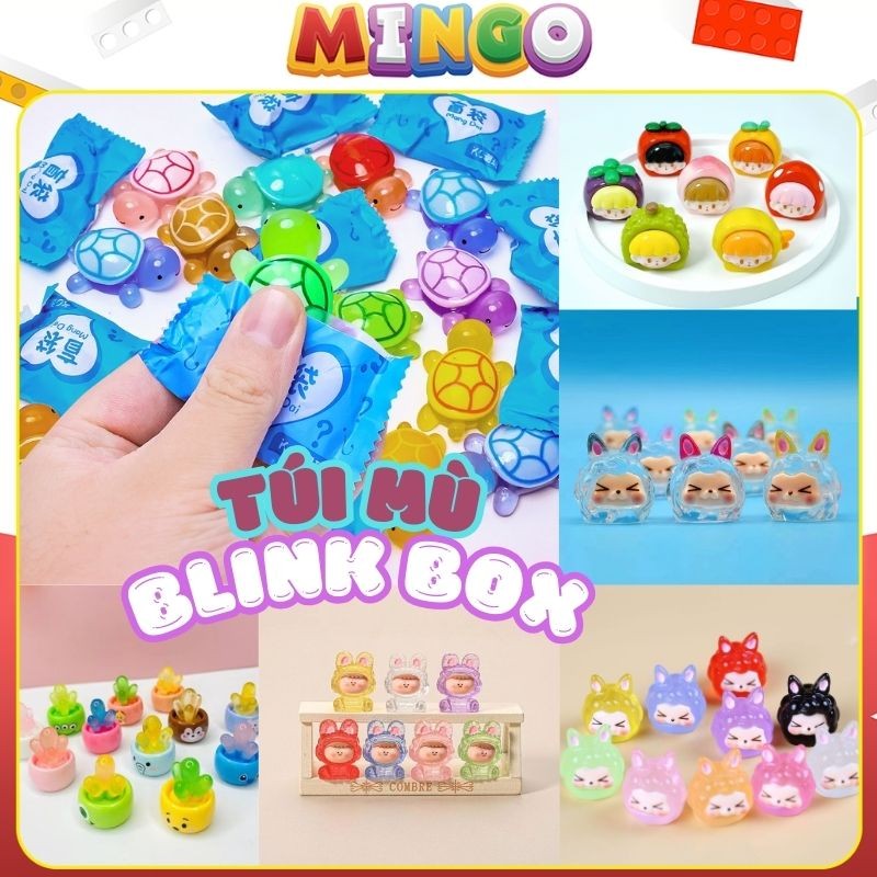 Combo 10 Túi kẹo bọc quà bất ngờ blind box hình con vật, túi dạ quang ...