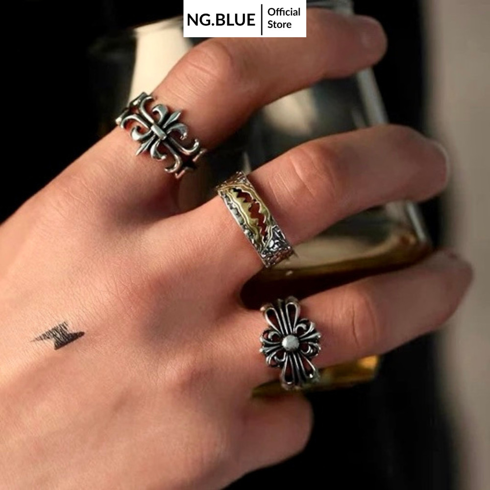 Nhẫn chrome heart nam nữ bạc S925 không gỉ đẹp chorme heart cromheart ...