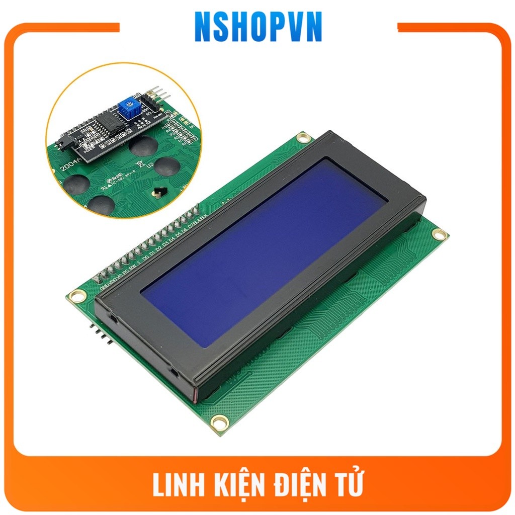 Màn hình LCD 2004 kèm I2C nền xanh dương chữ trắng cho Arduino | Shopee ...