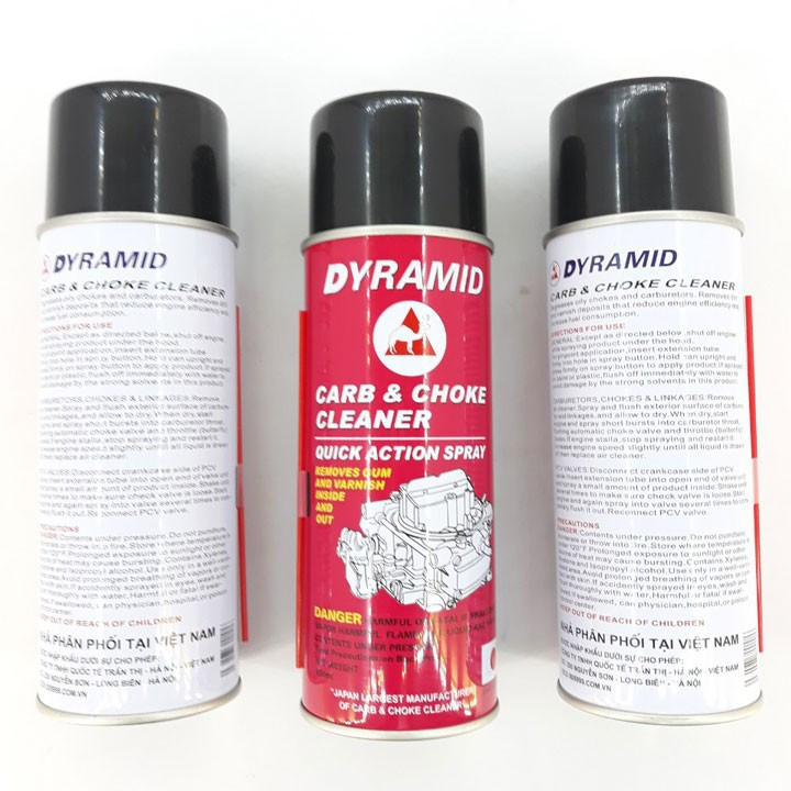 Chai Xịt chế hòa khí , Bình xăng con ,vệ sinh kim phun, DYRAMID 450ml ...