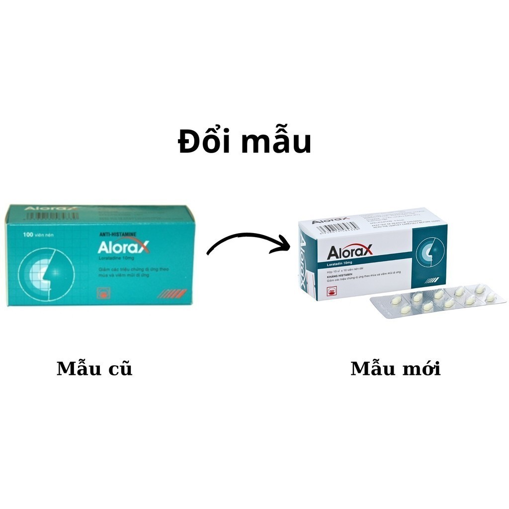 Viên uống chống dị ứng Alorax Antihistamine - hộp 100 viên | Shopee ...