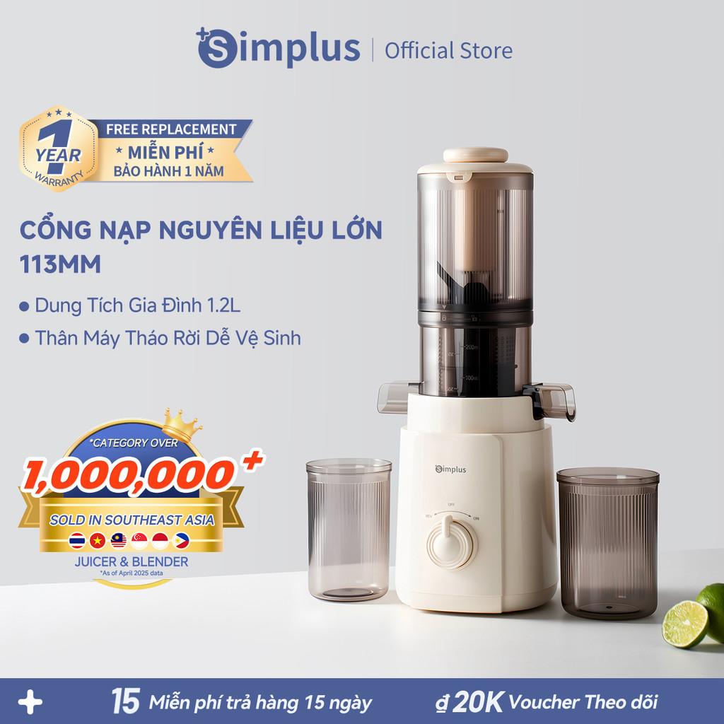Simplus Máy Ép Chậm Cổng Nạp Lớn 113mm Dung Tích 1.2L Ép Xoắn Ốc Tháo ...