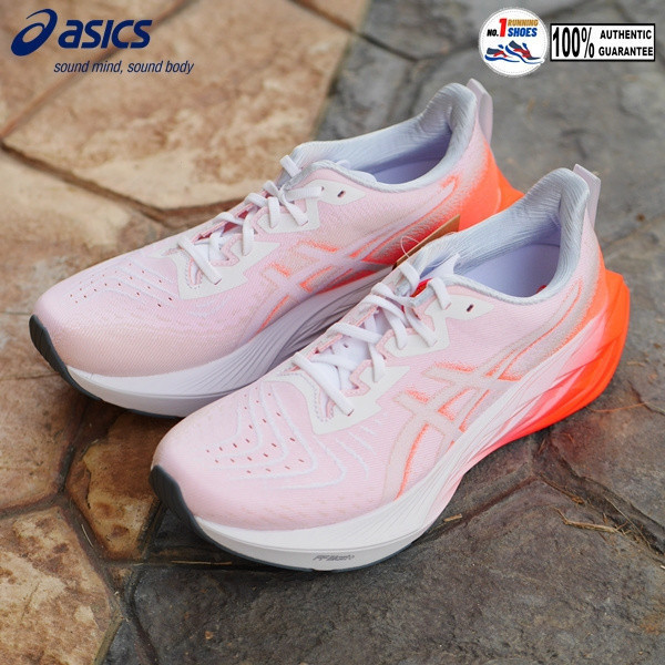 Dfhu [Nam/Nữ] Asics novablast 4 mặt trời mọc Trắng/Đỏ, nổ FF + 100% ...