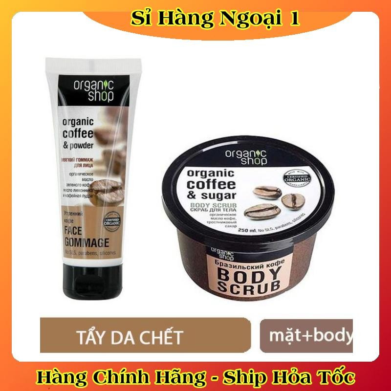 [DATE MỚI] Tẩy Tế Bào Da Chết Mặt, Body Cafe Organic Shop 75ml và 250ml ...