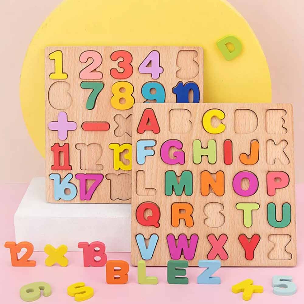 Kids Educational 3D Puzzle Toy Wooden Board Colourful ABC Alphabet ...