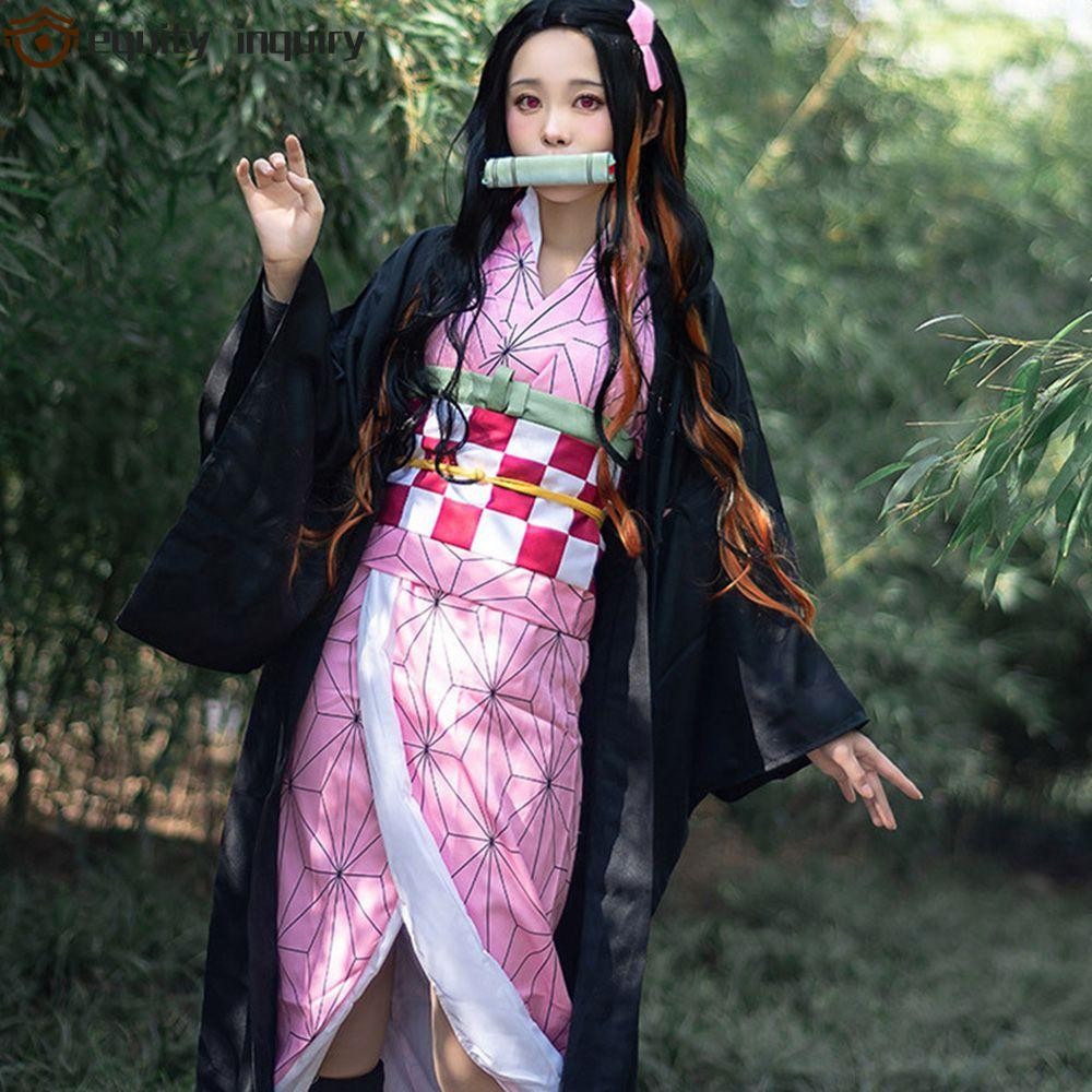 Yêu THÍCH YÊU THÍCH Đầm Cosplay Nezuko Kamado Kimono Đảng Demon Slayer ...