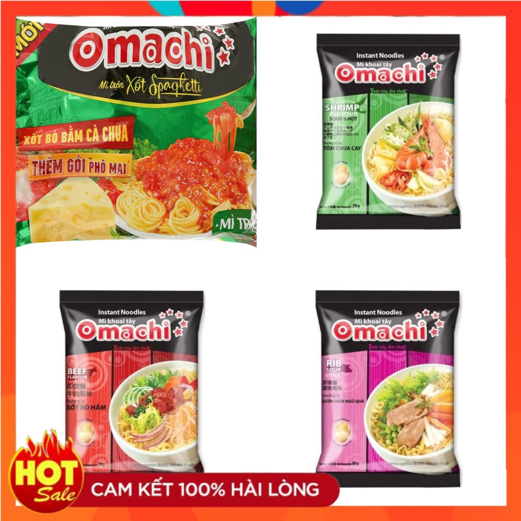 [ Giảm 50% ] Combo 20 gói omachi ( Xốt Spaghetti + Bo + Tôm + Sườn ...