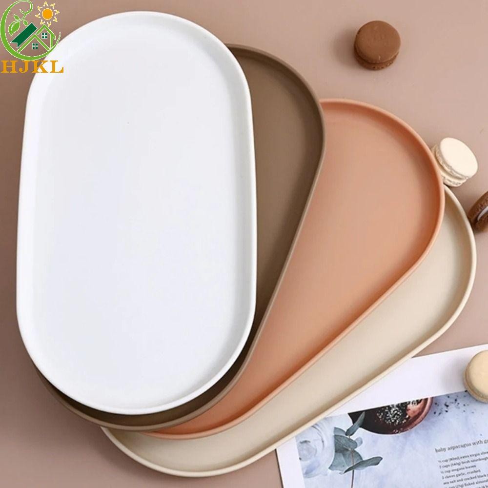 Khay tráng miệng HJKL, Khay phục vụ bằng nhựa hình bầu dục, Dụng cụ sắp xếp nhà bếp Đĩa đĩa đa ...