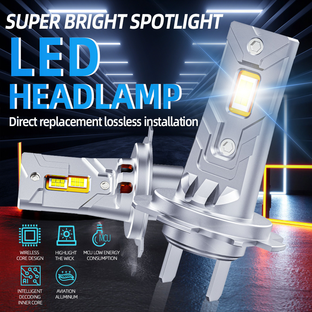 2 Chiếc 300W Turbo H7 LED CANBUS Đèn 30000Lm Đầu Mini 1: 1 Kích Thước ...
