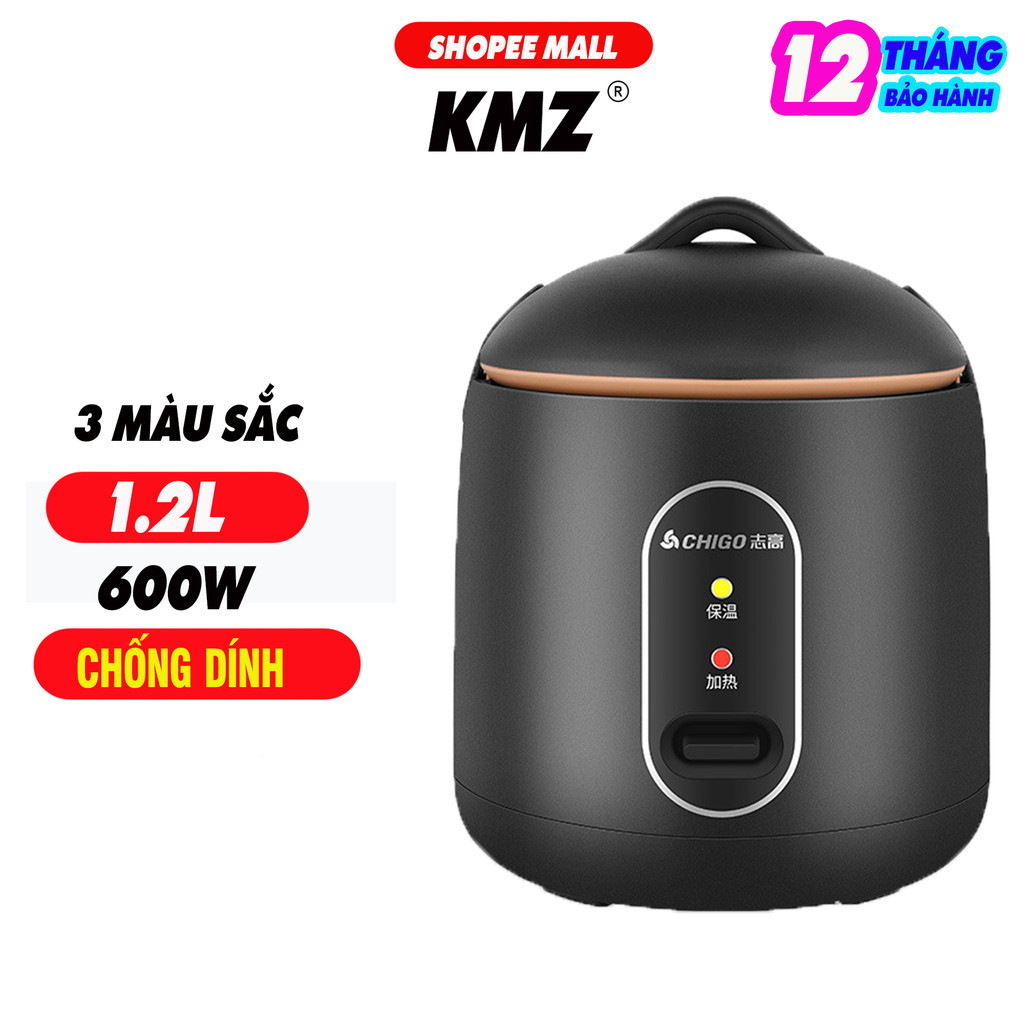 [BH 1 NĂM] Nồi Cơm Điện Mini Chống Dính KMZ/CHIGO C889, Nấu Hầm Súp Cháo Đa Năng, Dung Tích 1,2L ...