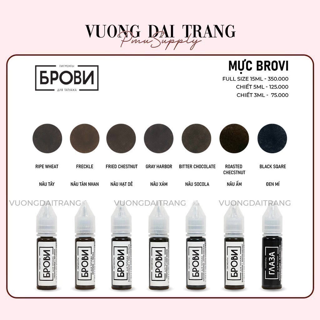 [ CHÍNH HÃNG ] Mực Phun Mày Brovi Hữu Cơ Cao Cấp Bản Nga size 3ml, 5ml ...