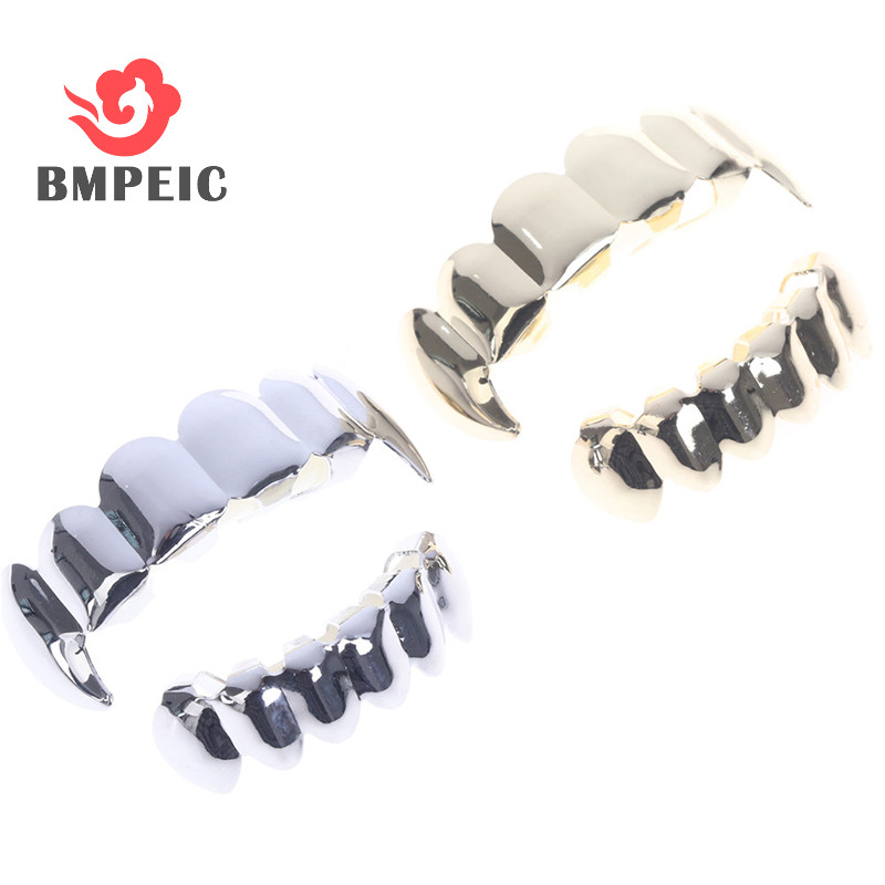 Bmpeic Hip Hop Răng Grillz Top & Bottom Grill Miệng Răng Nướng Gangster ...