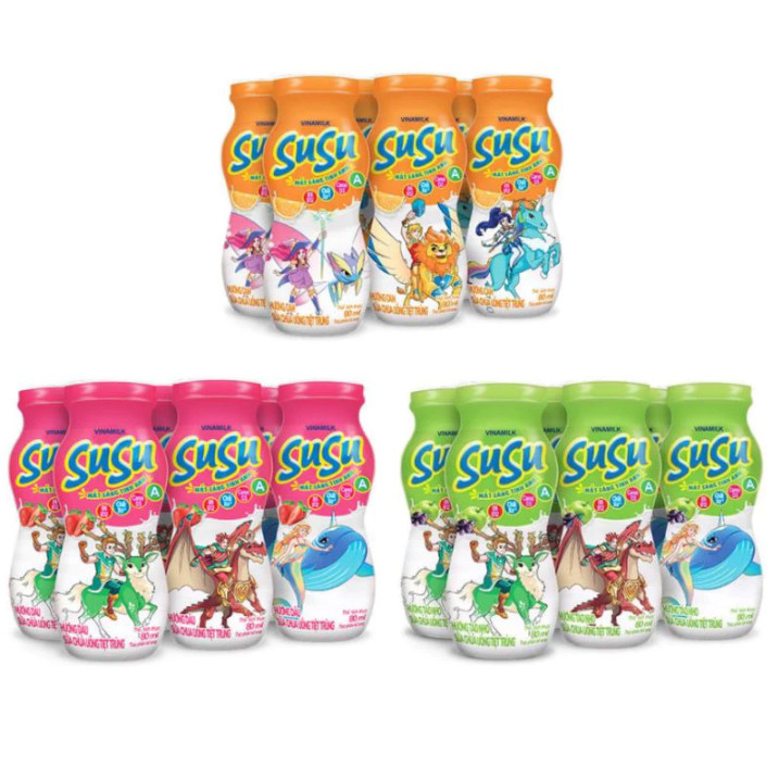 1 Lốc 6 Lọ Sữa Chua Uống Susu 80ml Vị Dâu-Cam, date mới | Bách Hoá Tổng ...