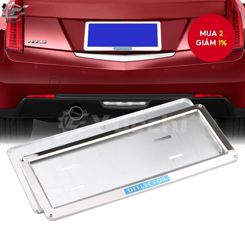 Bộ 2 khung biển số chóa inox mới với nắp - Đĩa vít acrylic universal ...