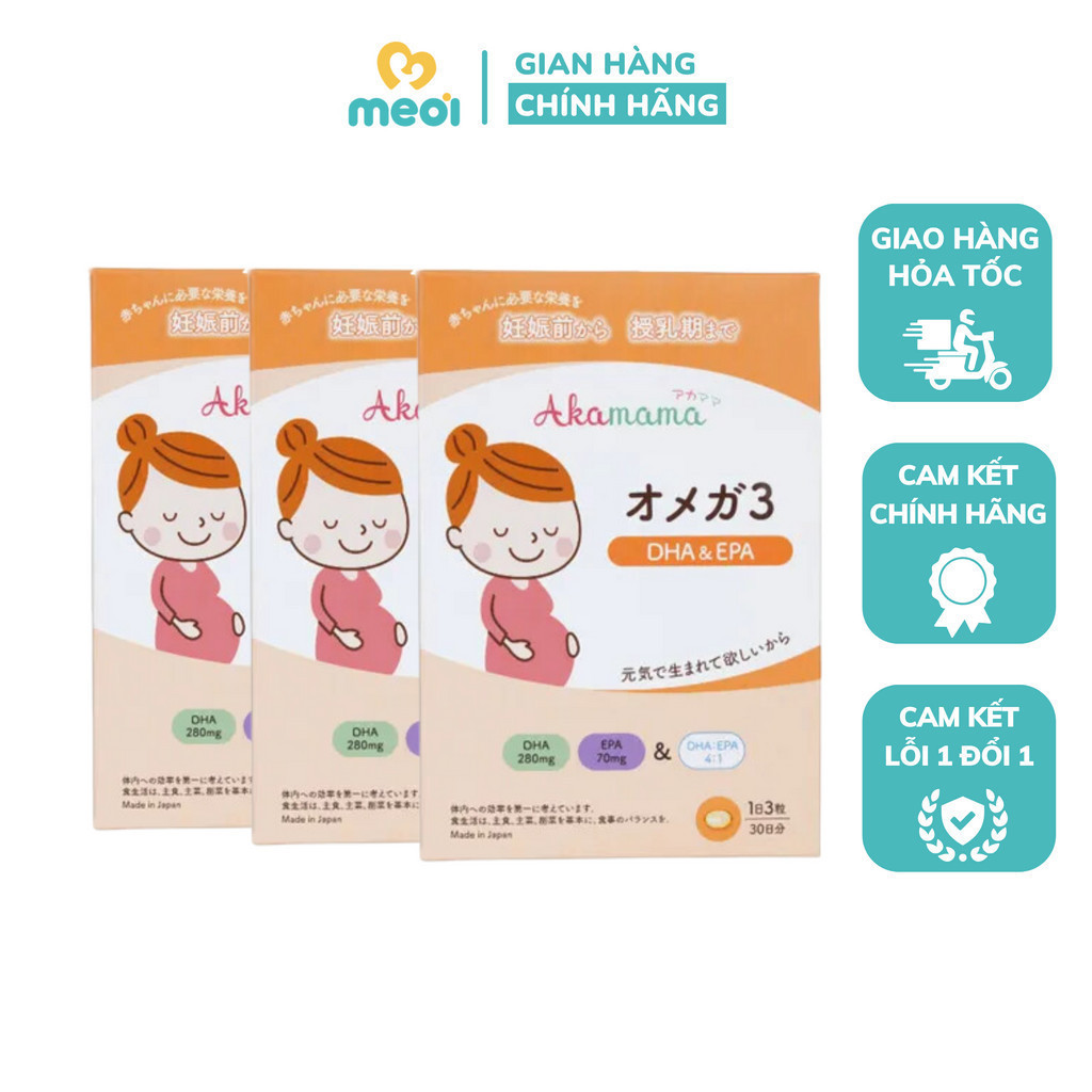 Viên uống Akamama Nhật Bản cho mẹ bầu bổ sung DHA & EPA 90 viên ...