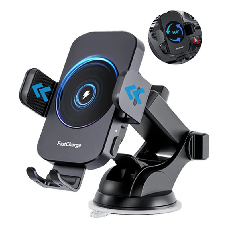 Xe người giữ điện thoại 15W nhanh chóng sạc Kính Chắn Gió Xe không dây ...
