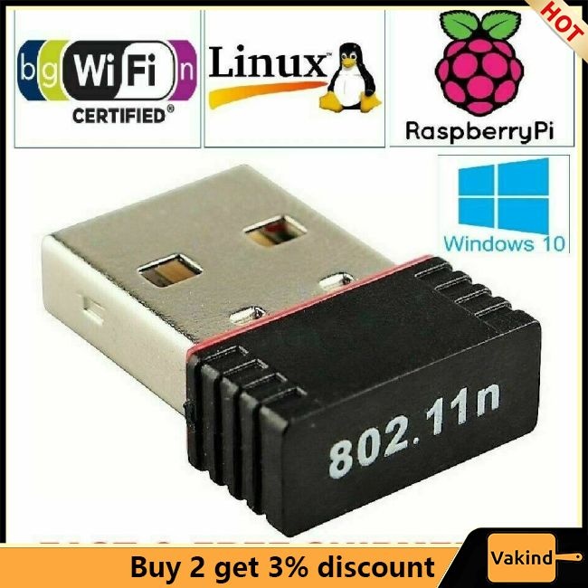 Bộ chuyển đổi mạng không dây Usb Wifi Wlan Mini 802.11 Dongle Rtl8188 ...