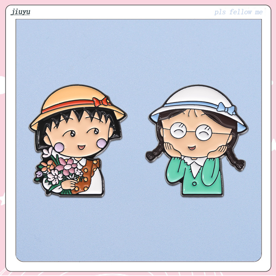 Hoạt Hình Dễ Thương Momoko Sakura Pin Chibi Maruko Chan Anime Huy Hiệu ...