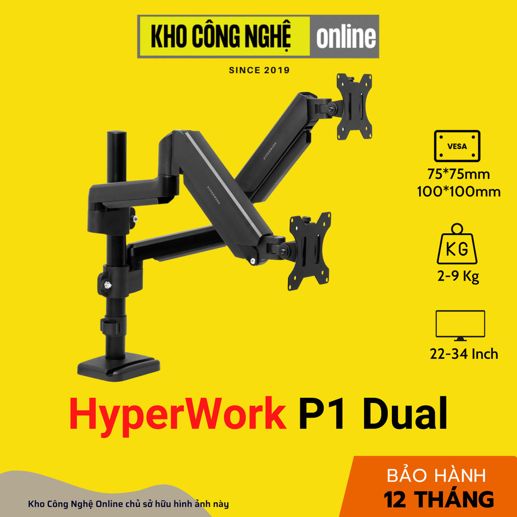 Giá treo / ARM màn hình HyperWork P1 Dual (Hàng Chính Hãng) | Shopee ...