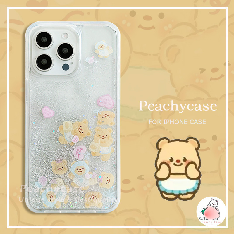 Ốp điện thoại cát lún hình chú gấu bơ dễ thương Tương thích cho iPhone ...