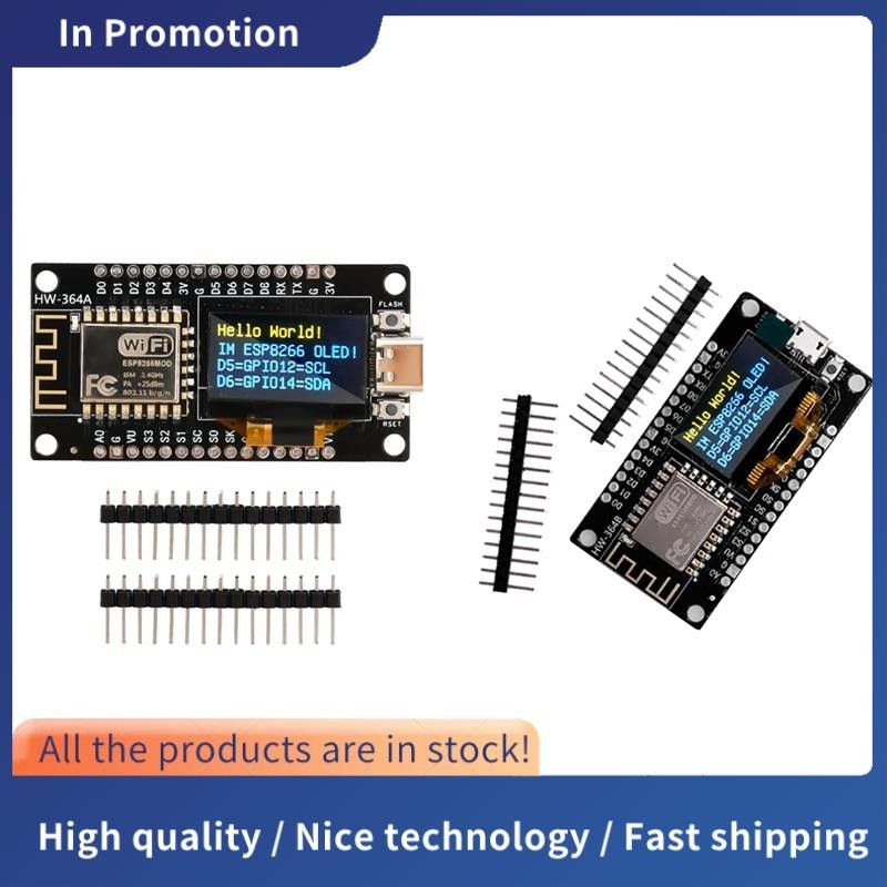 Bảng phát triển Nodemcu ESP8266 Mô-đun Wifi nối tiếp CH340G với màn hình OLED 0,96 cho Arduino ...