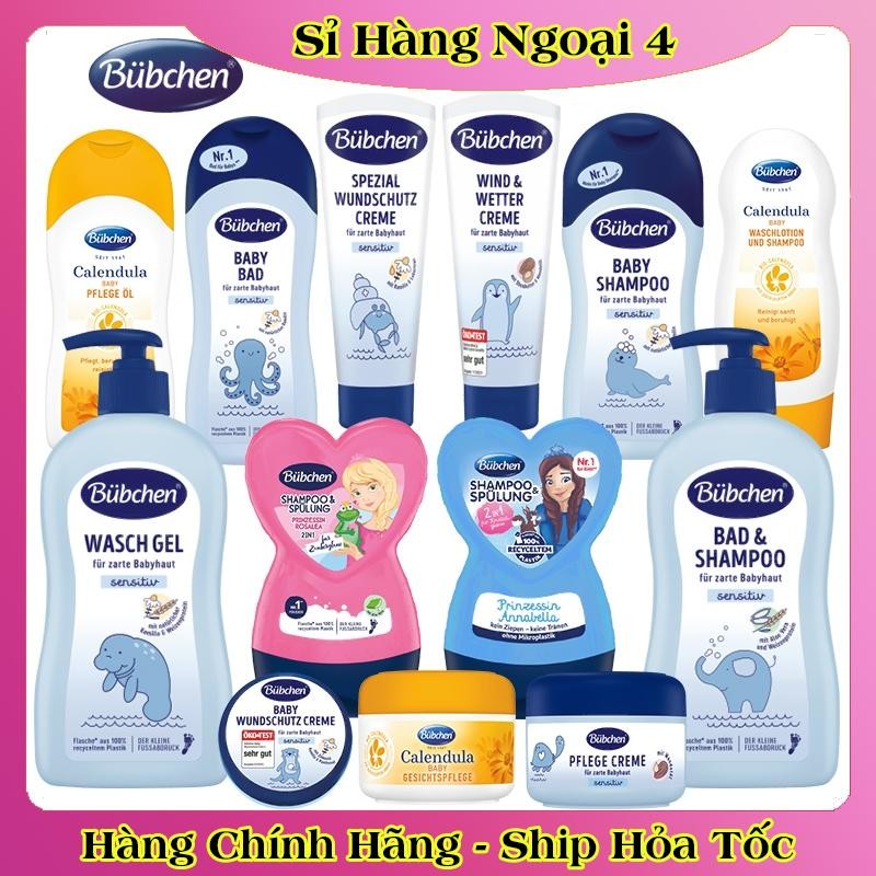 Bộ Sữa Tắm Gội, Kem Dưỡng Da, Kem Hăm Cho Trẻ Sơ Sinh Bubchen 400ml - Nội địa Đức Đủ Bill ...