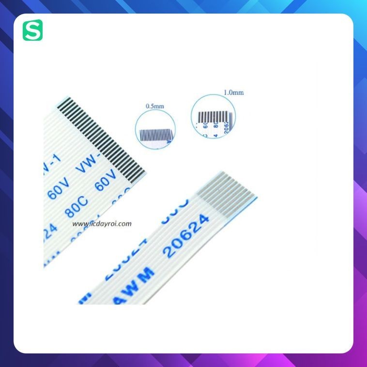 Cáp FFC/FPC kích thước chân 1.0MM THUẬN chiều ( 4P 5P 6P 7P 9P 10P 13P 15P 16P 20P 21P 23P 25P ...