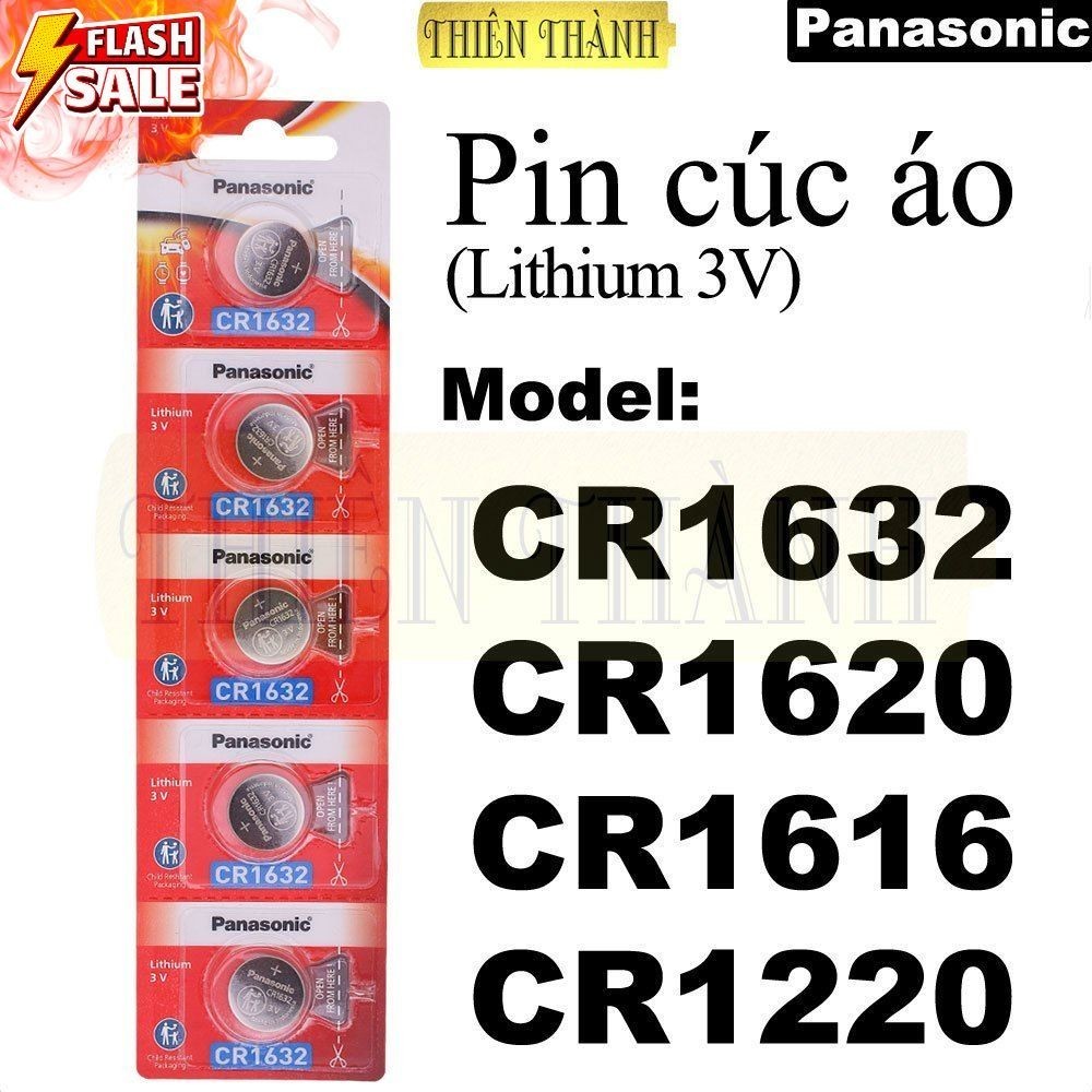 Pin Cúc Áo Panasonic CR1632,CR1620,CR1616,CR1220,pin Lithium 3V,pin nút ...