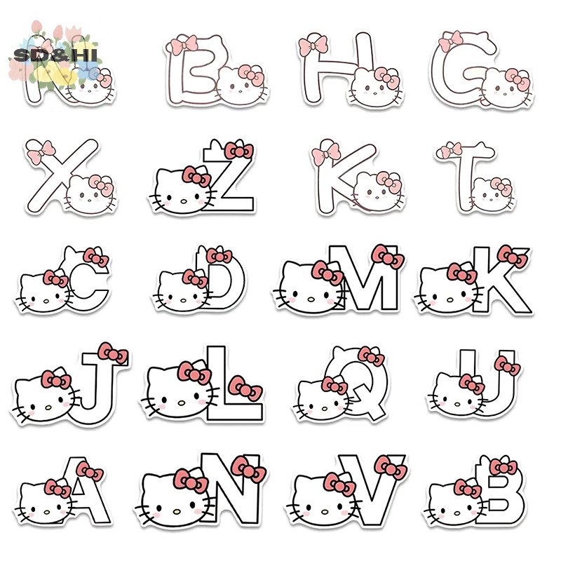 Sdhi 50 Chiếc Hoạt Hình Dễ Thương Chữ Hello Kitty Sanrio Dán KT Mèo Túi Xách Trang Trí Trẻ Em ...
