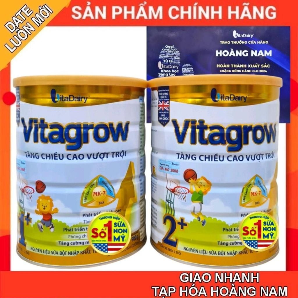 Sữa bột Vitagrow 1+, 2+ lon 900g hãng VitaDairy | Shopee Việt Nam