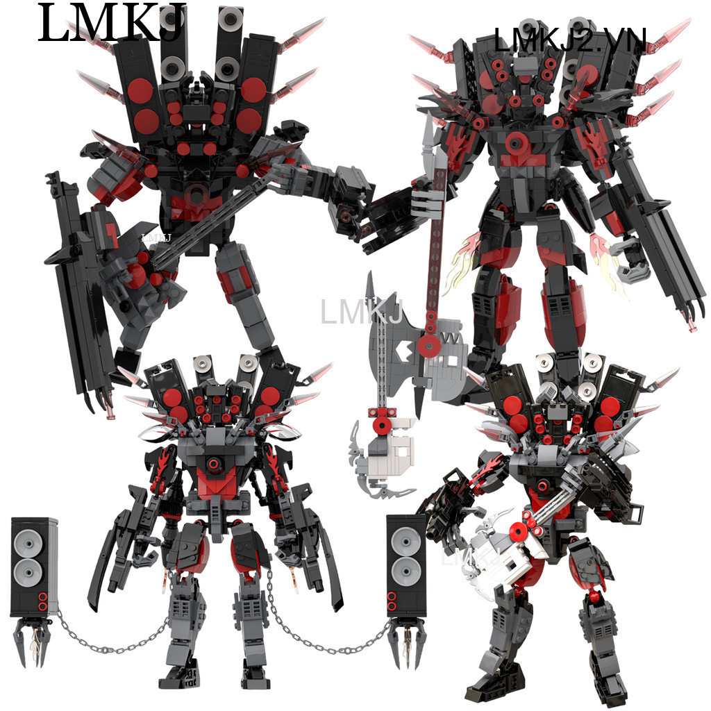 MOC Skibidi Toilet Titan sound Man / Titan Audio Man với dây chuyền đàn ...