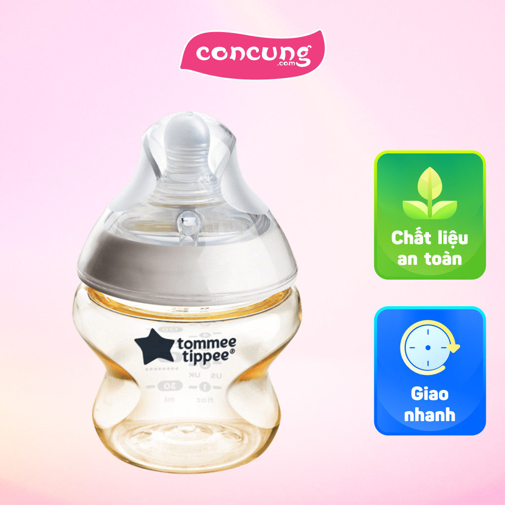 Bình Sữa PPSU Ty Siêu Mềm Tự Nhiên Tommee Tippee Natural Start 150ml, Núm Ty Đi Kèm 0-3 Tháng ...