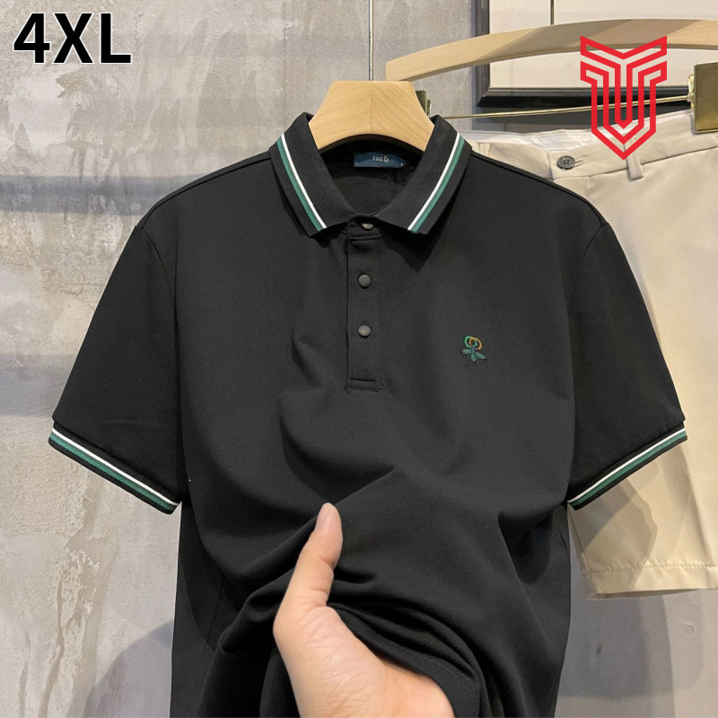 Niche Bee Thêu của nam giới đơn giản ve áo polo Áo sơ mi mỏng phù hợp ...